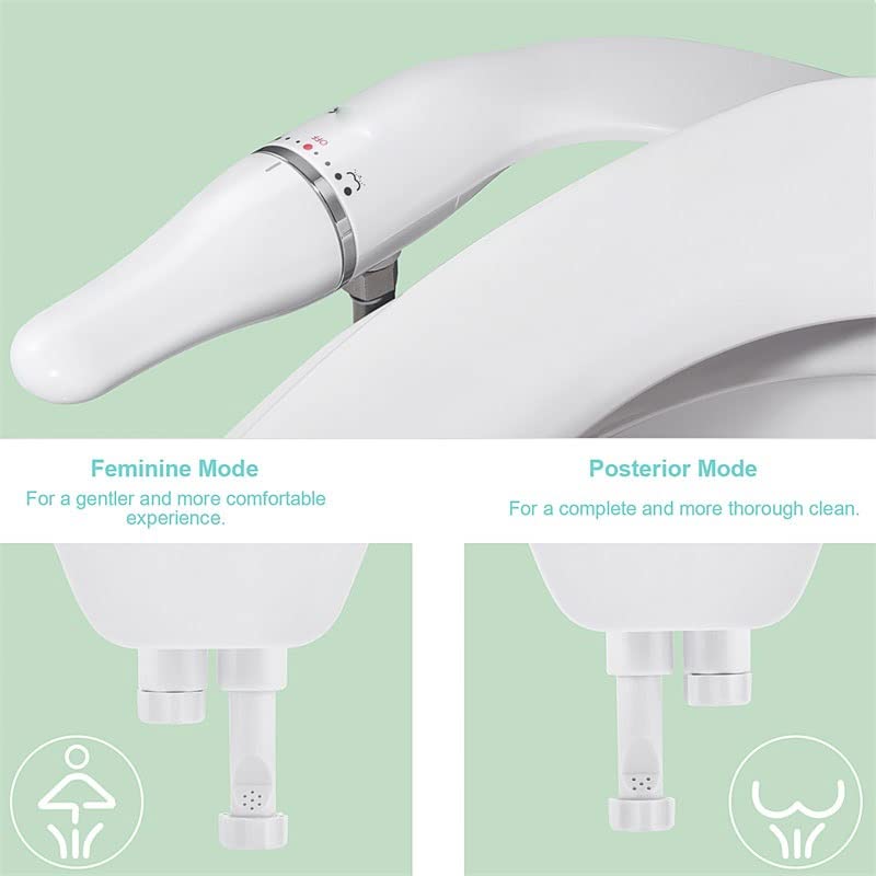 ifgswopq Toilet Bidet Slim Bidet Toilet Seat Attachment with Brass Inlet Adjustable Water Pressure Bathroom Hygienic Shower, 1 (D 1)