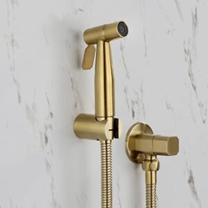 ifgswopq hand held toilet bidet sprayer brushed gold stainless steel douche kit faucet washer cleaning (color : e) (e)