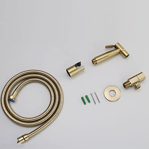 ifgswopq Hand Held Toilet Bidet Sprayer Brushed Gold Stainless Steel Douche Kit Faucet Washer Cleaning (Color : E) (D)