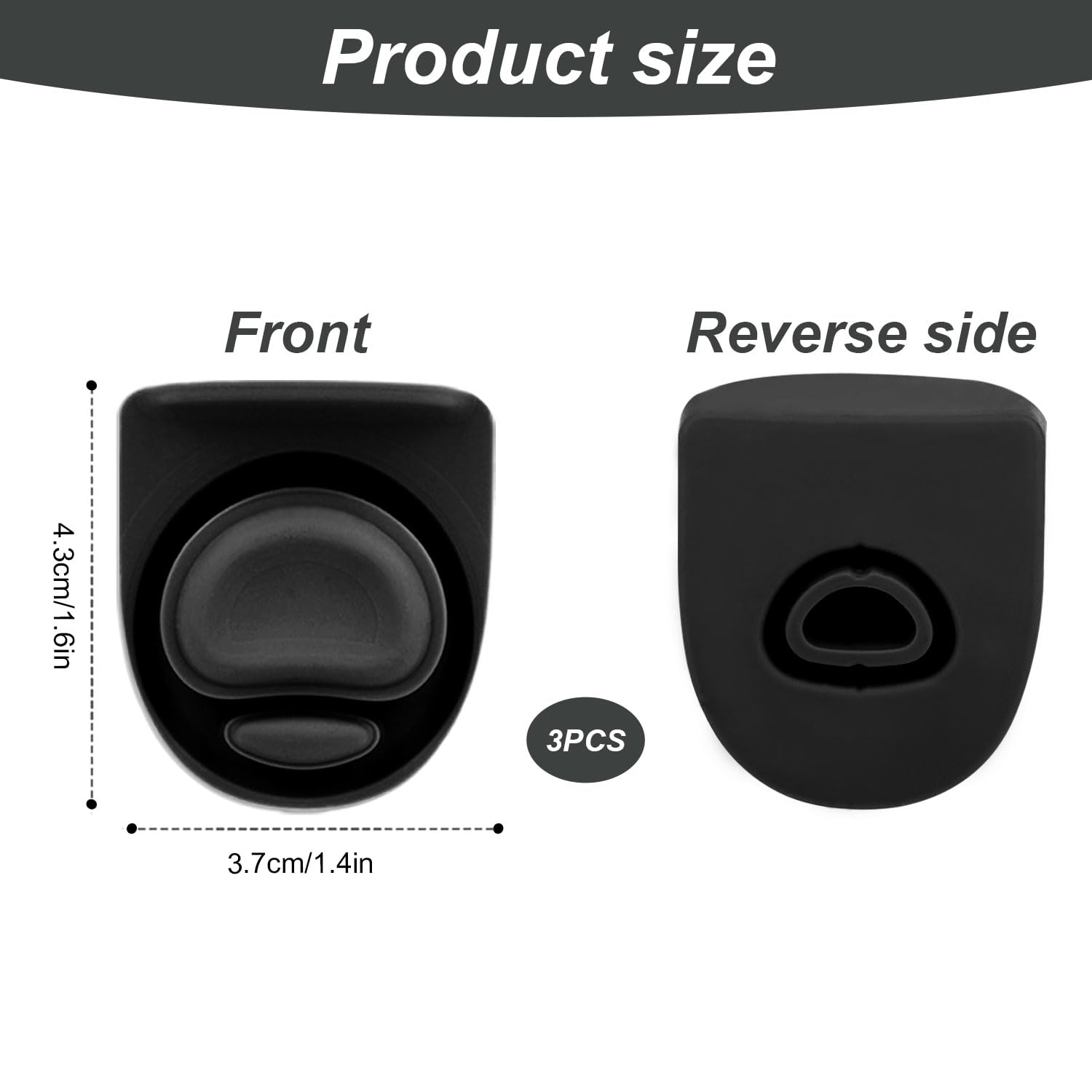 PEUTIER 3pcs Replacement Stopper for Owala FreeSip 24oz 32oz, BPA-Free Water Bottle Top Lid Gasket for Owala 16/19/24/32/40oz Seal Bottle Cap Mouth Stopper Part Silicone Plug Accessories(Black)