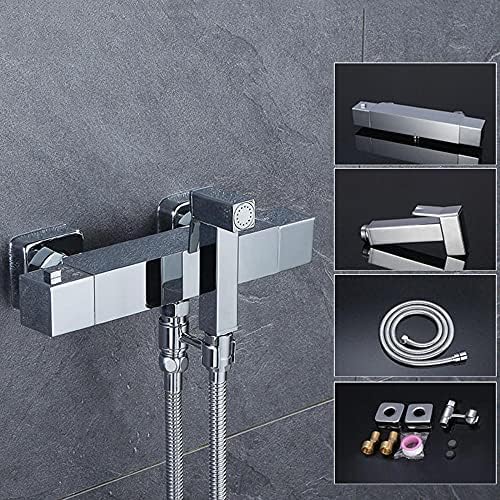 ifgswopq tatic Mixer Bidet Shower Bathroom Shower Bidet Taps Spray Toilet ClUPCing Faucet Toilet Bidet Sprayer Gun Bathroom Sprayer Toilet Bidet Shower Head-Chrome-A,Chrome-b (Chrome a)