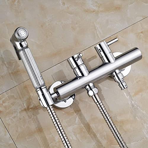 ifgswopq Toilet Bidet Spray Chrome Finish Brass Hand Held Portable Bidet Shower Washing Machine Taps