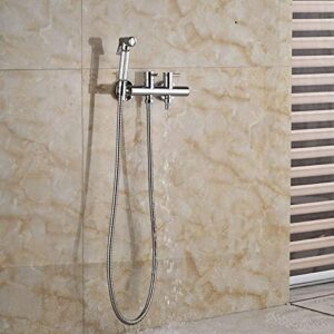 ifgswopq Toilet Bidet Spray Chrome Finish Brass Hand Held Portable Bidet Shower Washing Machine Taps