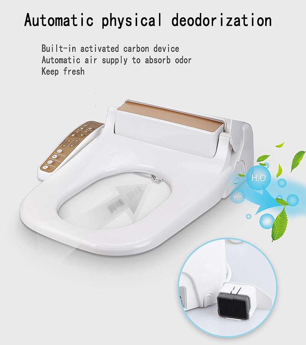 Square Smart Toilet Seat Drying and Deodorizing Toilet Bidet Seat, Suitable for Square White Seat, Warm Air Drying, Stainless Steel Nozzle