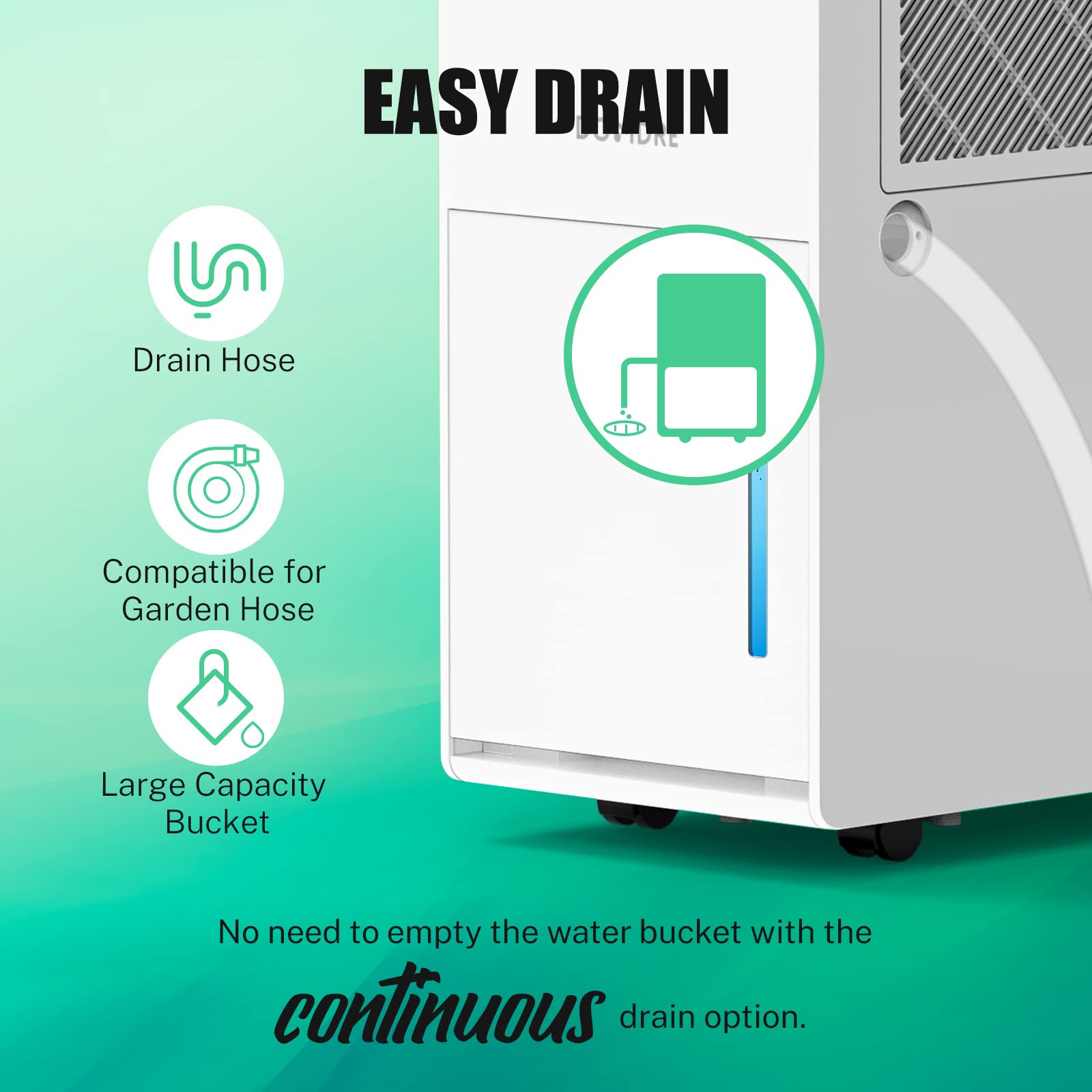 4,500 Sq.Ft Energy Star Dehumidifier for Basement with Drain Hose, 52 Pint Dehumidifiers for Home Large Room with Continuous Custom Comfort Modes