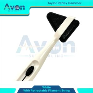 White Plastic Neuro Taylor Reflex Hammer with Retractable Filament String - Reflex Diagnostics Examination Instrument