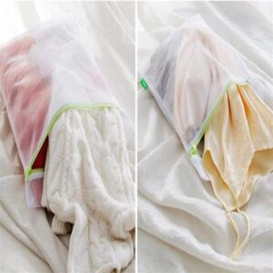 Mesh Laundry Bags for Washing Machine, White Zipped Net Underwear Washing Bag for Delicates Bra Lingerie Socks Tights Bags Shoes