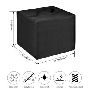 Countertop Ice Maker Cover Heavy Duty Nylon Material Waterproof Dust Cover Case Compatible With Electactic Countertop Self-Cleaning Ice Maker Machine ICE91122 Black 13.8"Dx11"Wx11"H