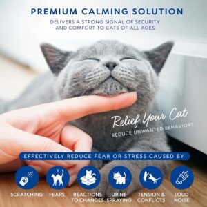 TriOak Cat Pheromones Calming Diffuser: Premium Cat Calming Diffuser - Cat Pheromone Diffuser - Pheromone Diffuser to Calm Cats - Cute Shape Feline Pheromone Diffuser, 2Pack (Blue)