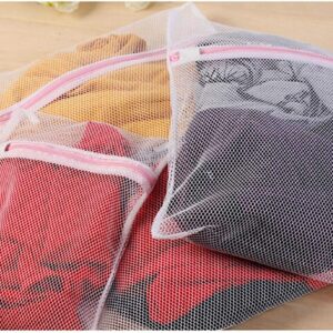 Mesh Laundry Bags for Washing Machine, White Zipped Net Underwear Washing Bag for Delicates Bra Lingerie Socks Tights Bags Shoes