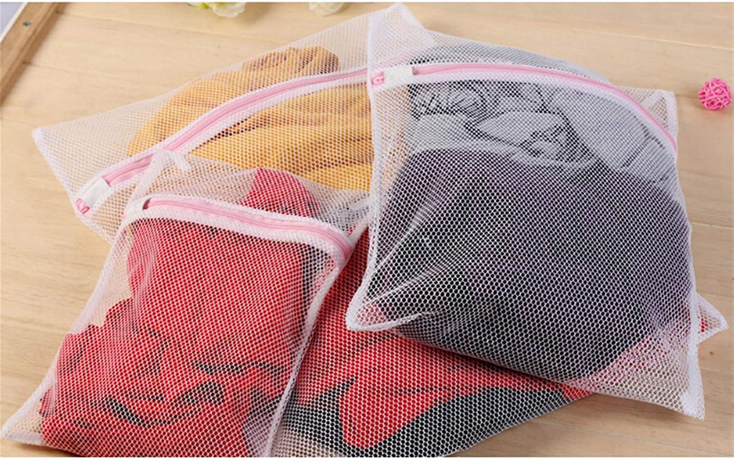 Mesh Laundry Bags for Washing Machine, White Zipped Net Underwear Washing Bag for Delicates Bra Lingerie Socks Tights Bags Shoes