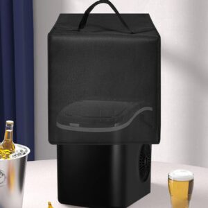 Countertop Ice Maker Cover Heavy Duty Nylon Material Waterproof Dust Cover Case Compatible With Electactic Countertop Self-Cleaning Ice Maker Machine ICE91122 Black 13.8"Dx11"Wx11"H