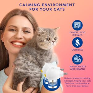 TriOak Cat Pheromones Calming Diffuser: Premium Cat Calming Diffuser - Cat Pheromone Diffuser - Pheromone Diffuser to Calm Cats - Cute Shape Feline Pheromone Diffuser, 2Pack (Blue)