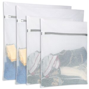 4pcs honeycomb mesh laundry bags,laundry bags mesh wash bags,laundry bag,large size(16 * 20 inch*2 + 24 * 24 inch*2)