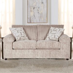 roundhill furniture nason wide wale corduroy loveseat, parchment