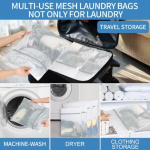 4Pcs Honeycomb Mesh Laundry Bags,Laundry Bags Mesh Wash Bags,Laundry Bag,Large size(16 * 20 inch*2 + 24 * 24 inch*2)