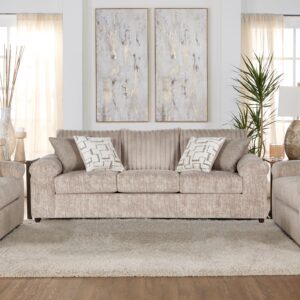 roundhill furniture nason wide wale corduroy sofa, parchment