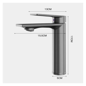 Bathroom Faucet hot and Cold Mixer tap countertop Mounted Bathroom Basin Faucet Gunmetal Grey Square washbasin Sink Bathtub Faucet