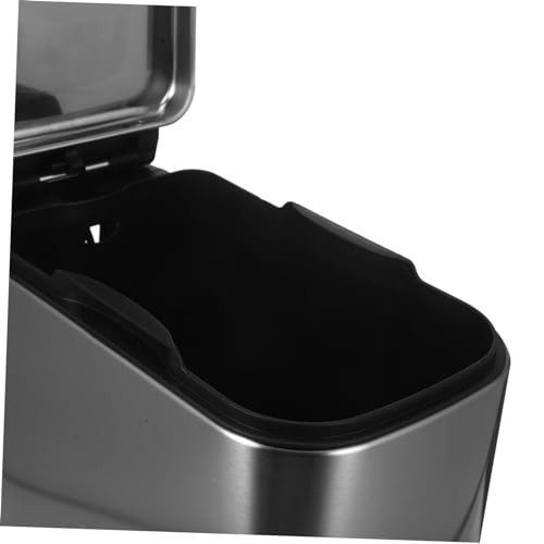 FELTECHELECTR Small Bathroom Trash Can Abs Foot Pedal Trash Can Garbage Can with Lid Stainless Steel Small Bathroom Trash Can with Lid