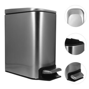 TOKIDNY Small Trash Can Garbage Can with Lid Trash Bin Bathroom Trash Can with Lid Bath Trash Can with Lid Garbage Can for Bathroom Foot Pedal Trash Can Step Trash Can Stainless Steel