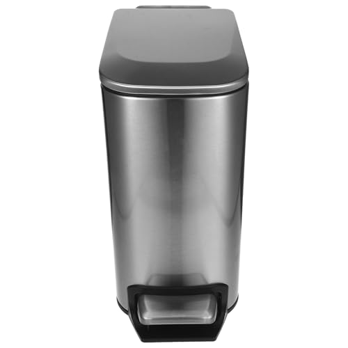 TOKIDNY Small Trash Can Garbage Can with Lid Trash Bin Bathroom Trash Can with Lid Bath Trash Can with Lid Garbage Can for Bathroom Foot Pedal Trash Can Step Trash Can Stainless Steel