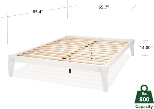 Chalipa Basic Bed Frame Without headboard - Ivory White - Queen