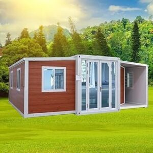 20ft 30ft 40ft tiny house to live in, prefab container house, mobile expandable home, for hotel, office, shop, villa, warehouse, with 1-3 bedroom bath living & kitchen