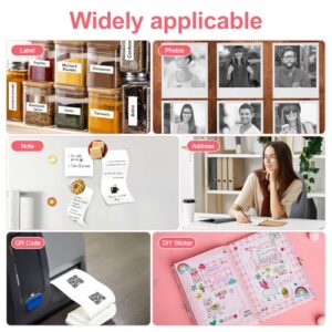 Operitacx Mini Sticker Printer, Portable Mini Thermal Printer with 10 Rolls Paper 5 Pens, Print Pod Inkless Pocket Printer for Notes Pictures, Compatible with Android & iOS