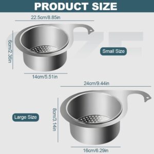 Stainless Steel Sink Drain Strainer Basket, 2024 New Multifunction Hanging Sink Strainer Colander Drain Basket, Kitchen Sink Food Waste Filter and Vegetables Fruits Clean (1, L)