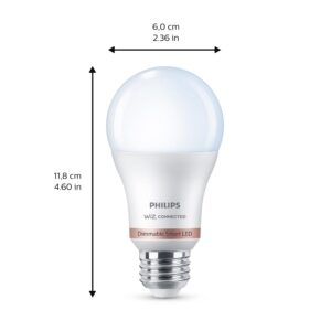 PHILIPS 60-Watt Equivalent A19 LED Daylight (5000K) Smart Wi-Fi Light Bulb Powered by WiZ with Bluetooth (4-Pack)