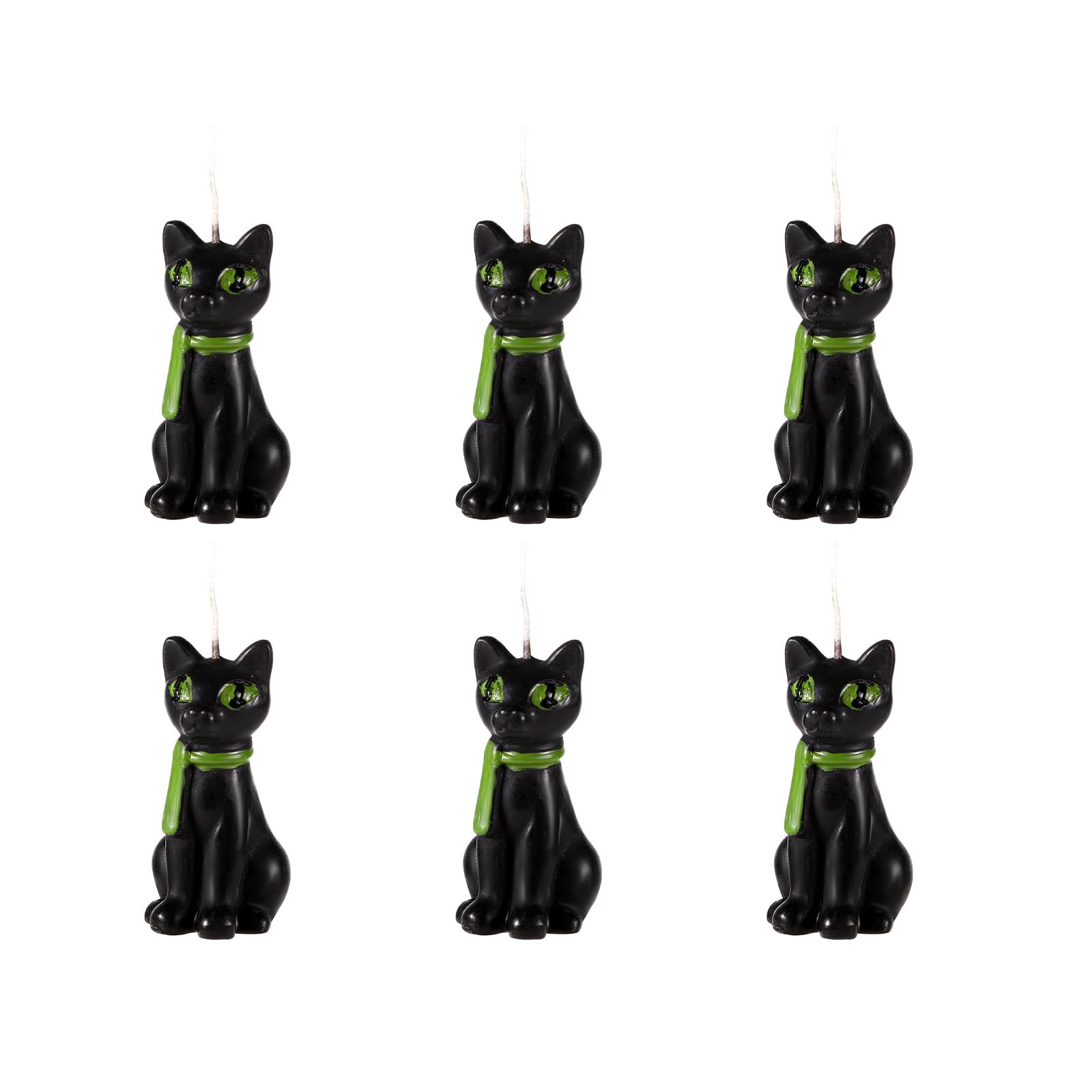 6pcs Halloween Candles, Black Cat Shaped Halloween Decorative Themed Candle Cute Spooky Wax Mini Candles Gift for Cat Lovers Halloween Party Birthday Decorations Favors Home Table Decor