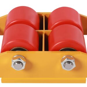 4PCS Machine Skates with 2 Handles, 6T Heavy Duty Machinery Skate Dolly 13200lbs Machinery Mover Skate Machinery Moving Skate for Industrial Moving Equipment, Yellow