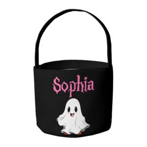 flochil personalized halloween bags for trick or treat, custom baby halloween candy bucket with name, halloween trick or treat bag for boy, girl