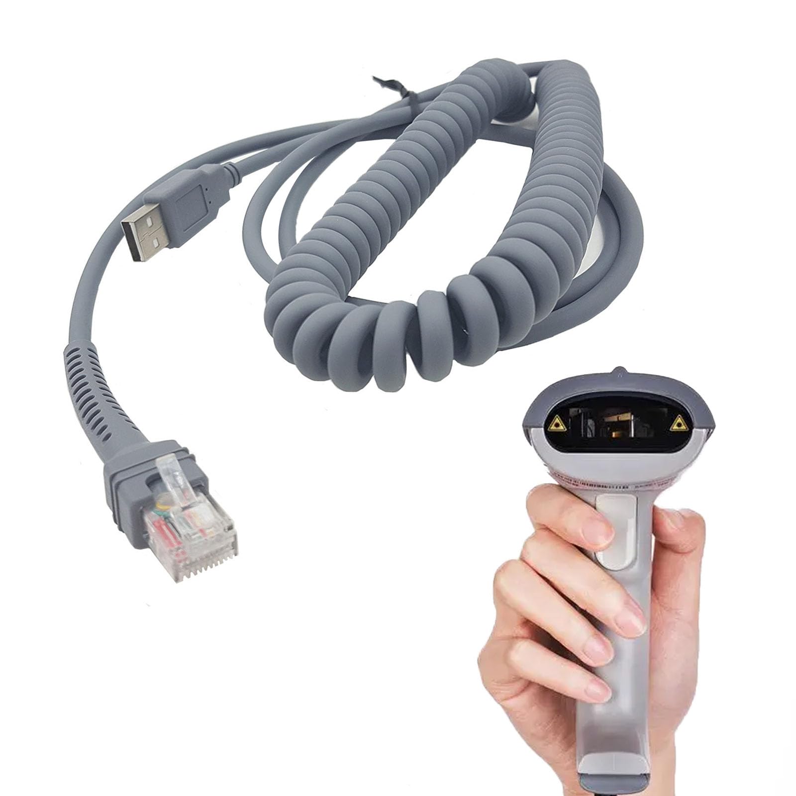 Rooyar Convenient USB Cable for Symbol LS2208 LS2208AP LS1203 LS4208 LS4278 Barcode Scanner 9ft Coiled