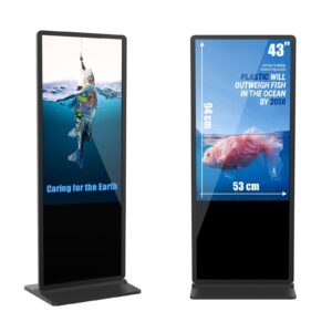 interactive touchscreen monitor,win10 core i5 ram 4g & rom 128g,floor standing lcd digital signage,commercial interactive advertising display screen,digital signage kiosk smart board (black, 43 inch)