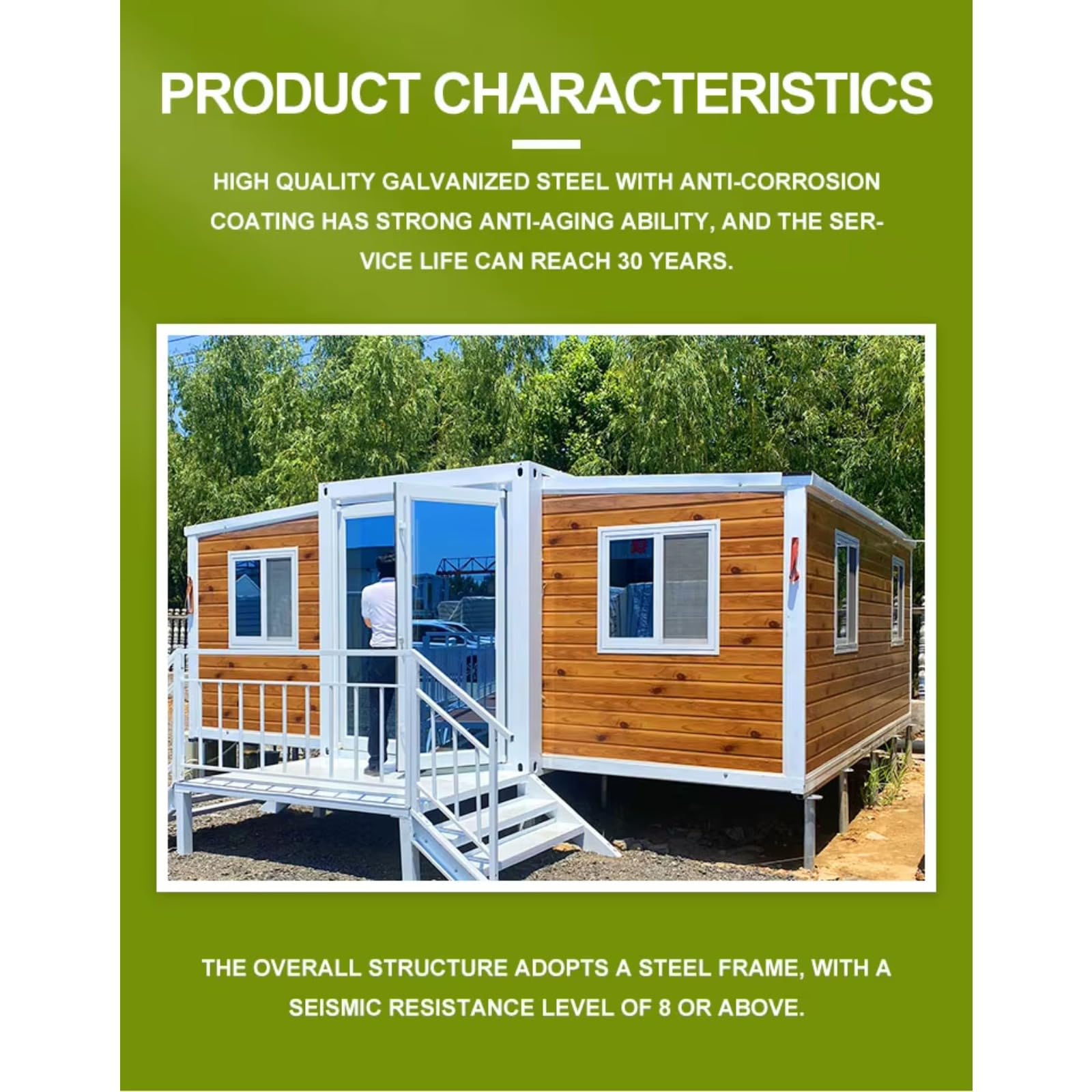 Standard Expandable Container House with Bathroom Kitchen Small Den prefab 20ft 40ft Foldable Container House for Living