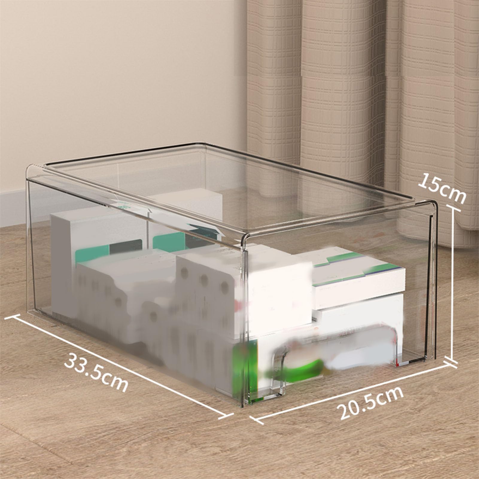 Clear Acrylic Drawer Organizer Dustproof Large Capacity Elegant Storage Box for Makeup Medicine Desktop Counter