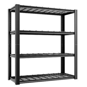 cynnda 4-tier 40" w x 19.7" d x 60" h garage shelf heavy duty metal garage shelving load 2200lbs utility shelves industrial rack adjustable shelves for garages basement storage shelves (black)