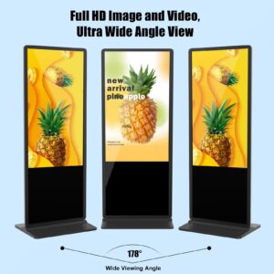 50 Inch Interactive Touchscreen Monitor,Win10 Core i5 RAM 4G & ROM 128G,Floor Standing Lcd Digital Signage,Commercial Interactive Advertising Display Screen,Digital Signage Kiosk Smart Board Black