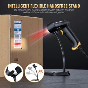 TEEMI T22N-AU 2D USB Wired Barcode Scanner with Smart Stand + TMSL-58CR 2D Wireless Barcode Scanner with Smart Base