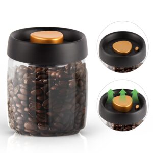 angauss coffee vacuum container mason jars: food coffee bean storage containers with lids airtight, plastic wide mouth mason jars vacuum sealer, manual vacuum extraction sealed tank, 800ml