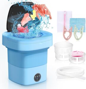 portable washing machine with 3 intelligent cleaning modes, 11l mini washer with foldable design, mini folding washing for travel, camping, apartment, dorm, baby clothes, socks, underwear