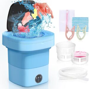 Portable Washing Machine with 3 Intelligent Cleaning Modes, 11L Mini Washer with Foldable Design, Mini Folding Washing for Travel, Camping, Apartment, Dorm, Baby Clothes, Socks, Underwear