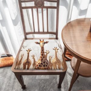 HMNBCD Square Cushion Cute Cartoon Funny Giraffes Printed Floor Cushions Chair Cushion for Dining Chairs Outdoor Seat Cushions for Home Office and Patio Garden Furniture Decoration