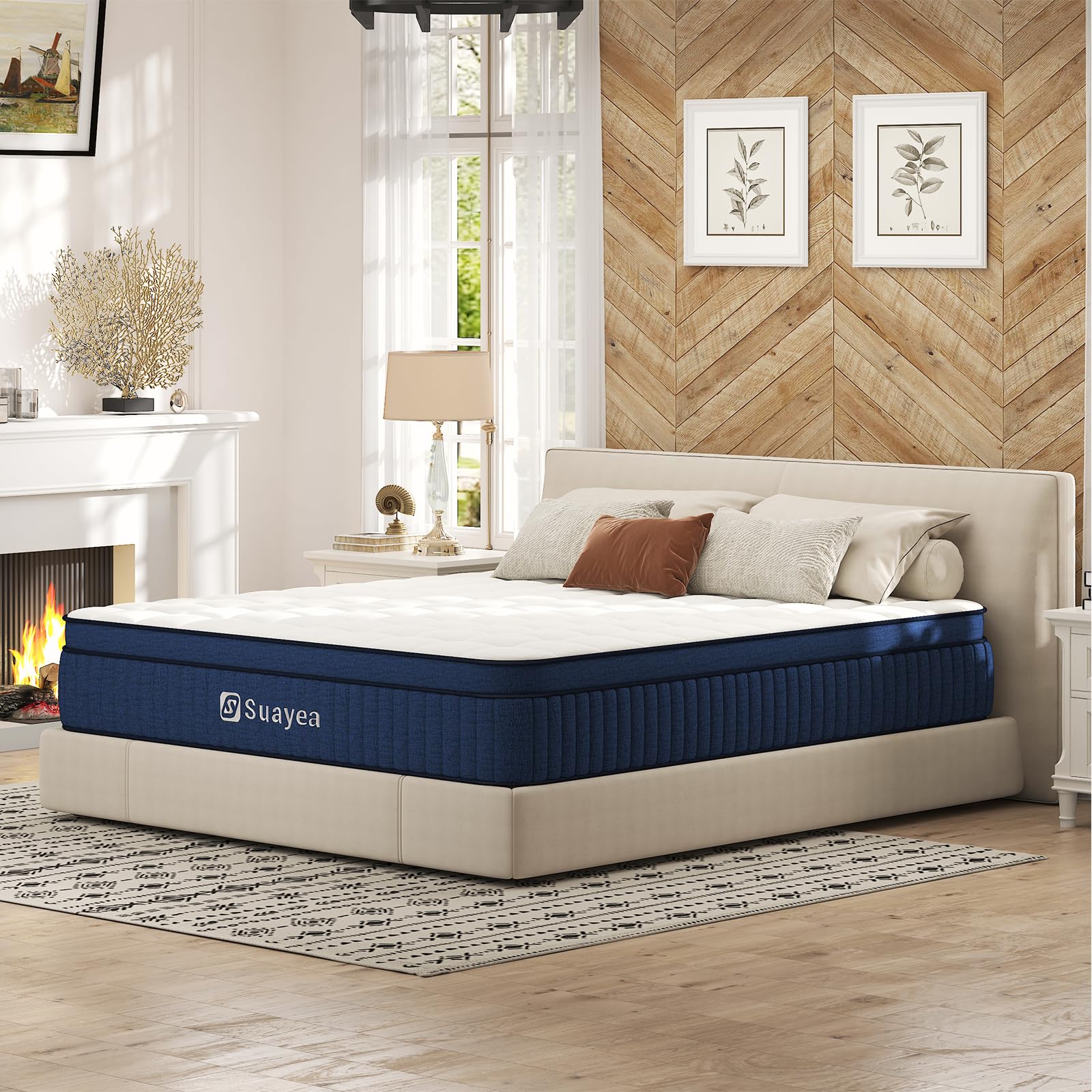 King Size Mattress 12 Inch, King Mattress in a Box, Medium Firm Hybrid Mattress King Size, Ultimate Motion Isolation with Memory Foam and Pocket Spring, Strong Support