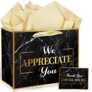 we appreciate you gift bag christmas thank you for all you do pastor employee appreciation gift bags with tissue paper card appreciation gift wrapping paper we appreciate you supplies for retirement