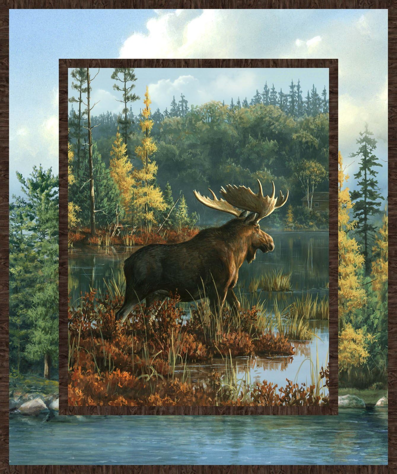 Northcott Northwood Naturescapes by Hautman Brothers DP27540 78 Moose 36" Panel Fabric