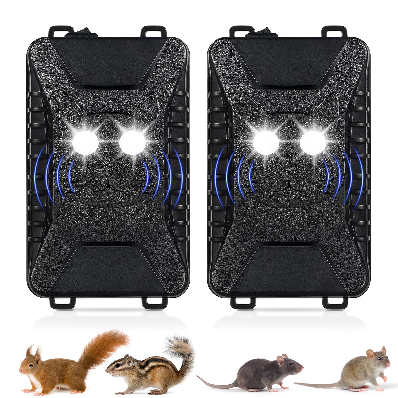 2 Pack Car Rodent Repellent Under Hood,Rodent Deterrent for Cars,Rat Repellent for Car to Keep Rodents Out of Car,Battery Operated Squirrel Repellent Rodent Repellent for Car Engines RV Garage