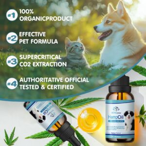 (2PACK) Hemp Oil for Dogs and Cats - Helps Pets with Anxiety, Stress Relief and Sеizures - Arthritis Hip Joint Pain Relief - Hemp Calming Drops Sleep Aid for Dogs