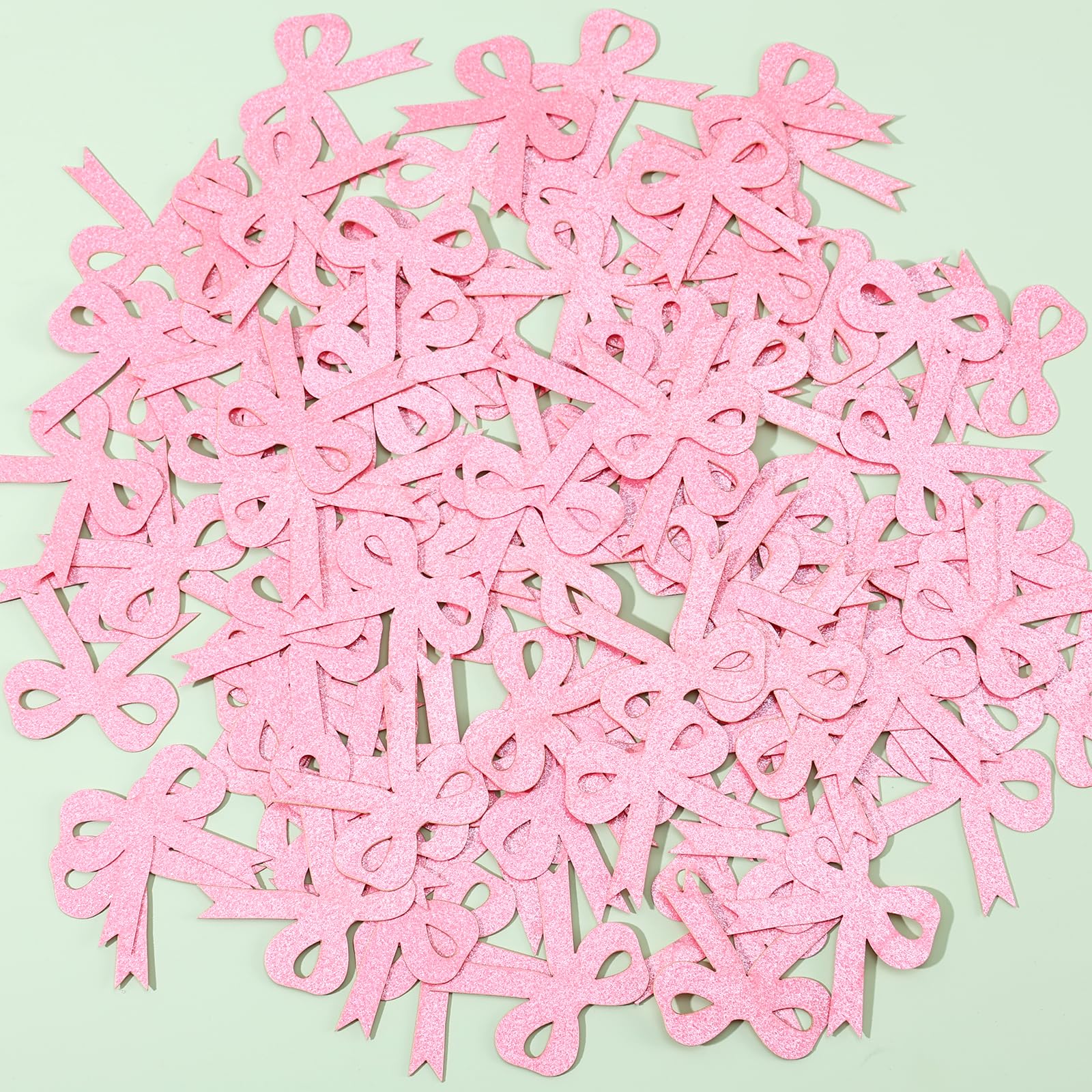 200pcs Bow Confetti, 1.6x1.4in Pink Bow Bachelor Party Confetti Glitter Table Confetti for Tying the Knot Bachelorette Birthday Engagement Wedding Party Decoration Bridal Shower Supplies